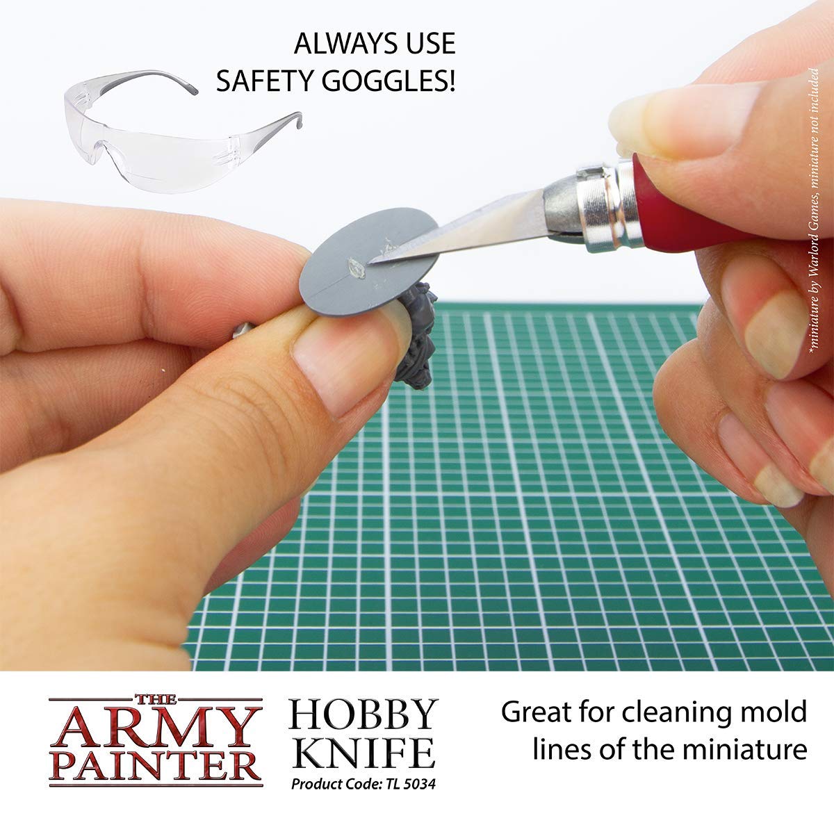 The Army Painter Hobby Knife - Stainless Steel Craft Knife with Soft Grip and 5 Extra Precision Blades - Craft Knife Set, Art Knife & Mouldline Remover for Metal and Plastic Miniatures