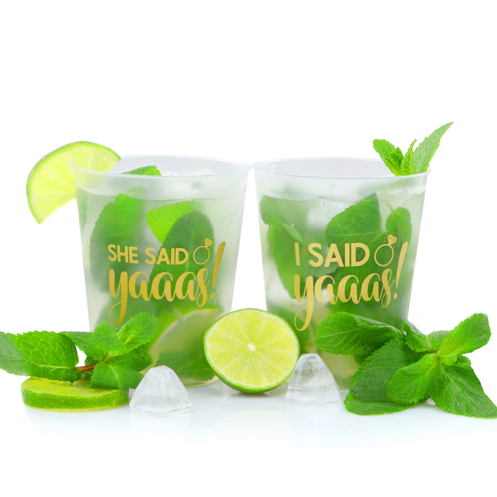 Felitsa Bachelorette Party Cups - I Said Yaaas Style (16 pcs, 16 Oz.) - Engagement Party Decoration and Bridal Shower Gift