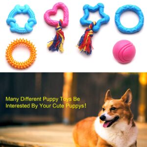 YUNKINGDOM 20 Pack Rubber Chew Toys for Small Dog,Tug Squeaky Teething Toys for Puppy,Interactive Funny Pets Toys