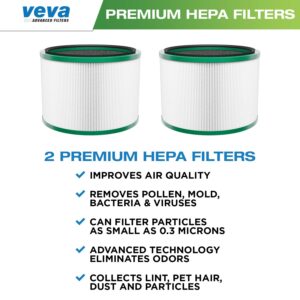 VEVA Premium HEPA Replacement Filter 2 Pack Compatible With All Dyson Pure Cool Link DP01, DP02 and Dyson Pure Hot + Cool Link HP01, HP02, Part # 968125-03# 305214-01# 305214-01