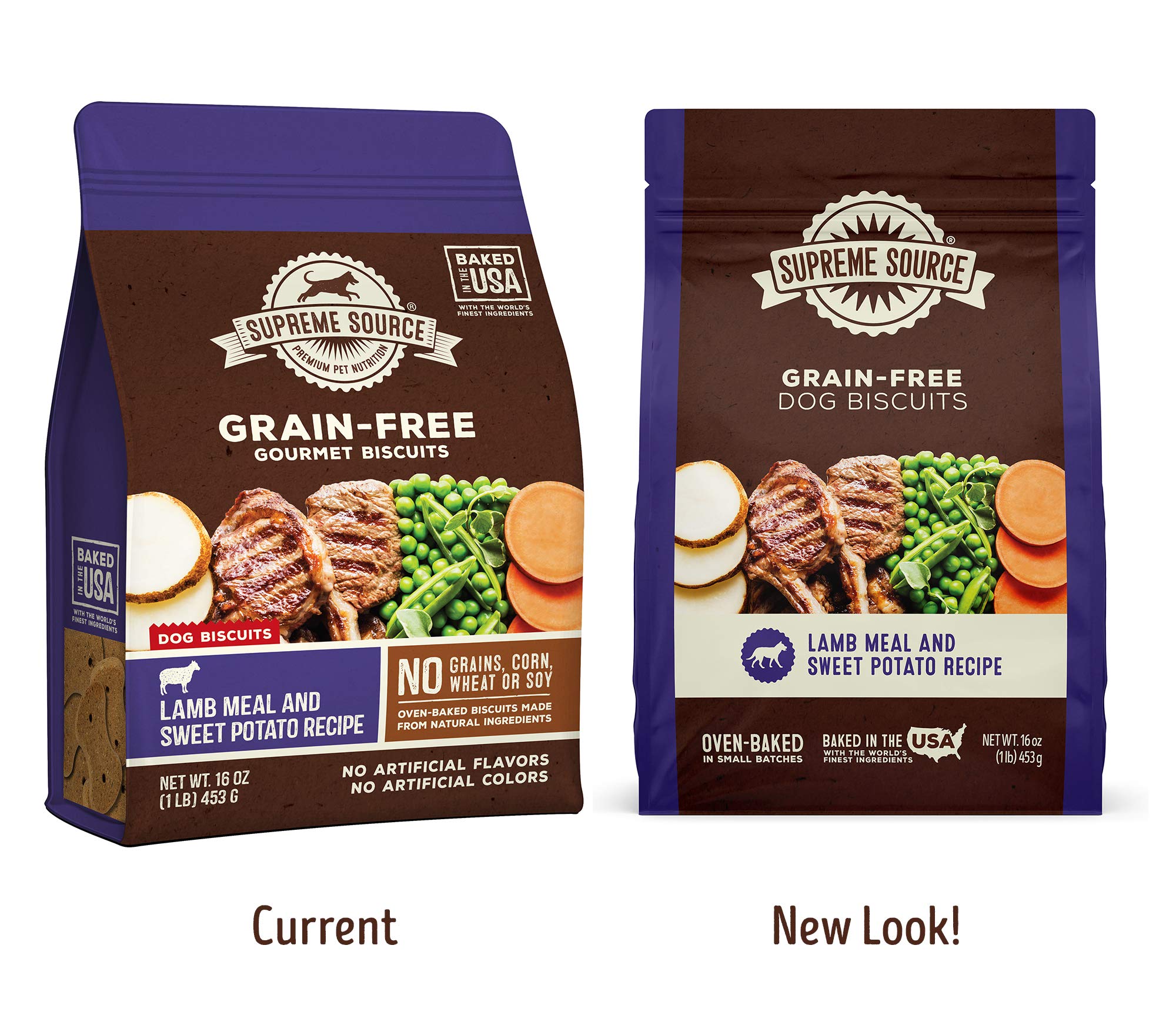 Supreme Source Grain Free Protein Dog Biscuits, Lamb Meal & Sweet Potato Recipe, 1 Pound Bag