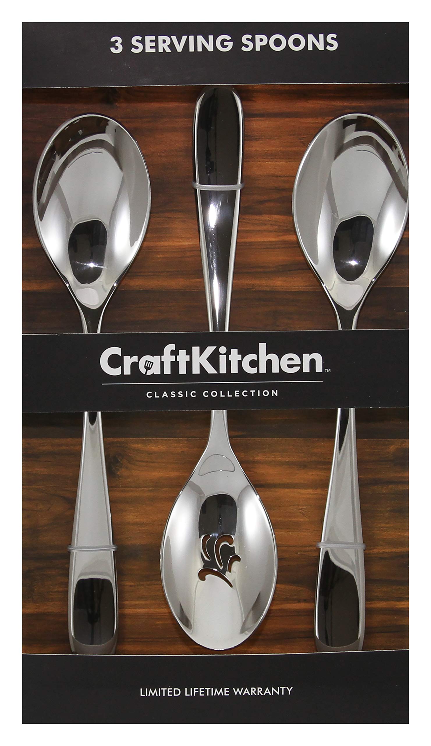 CraftKitchen Open Stock Stainless Steel Flatware Sets (Classic, Serve Spoons Set of 3)