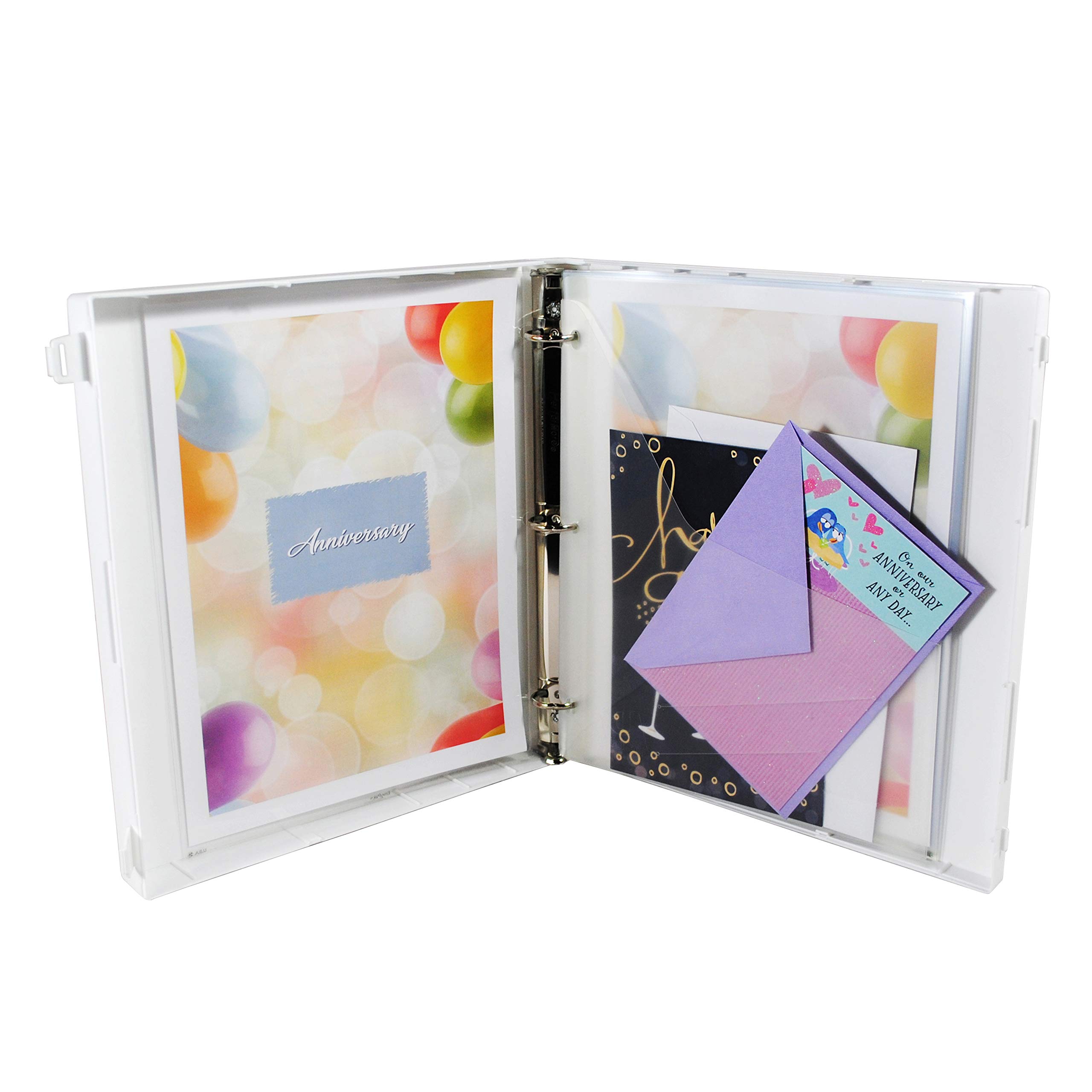 UniKeep Greeting Card Planner and Organizer - Month by Month - Reusable Card Storage - Never Forget Birthdays, Anniversaries, and Weddings - 1.5" Large Capacity - Fully Enclosed 3 Ring Binder Kit