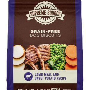 Supreme Source Grain Free Protein Dog Biscuits, Lamb Meal & Sweet Potato Recipe, 1 Pound Bag