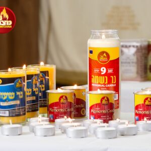 Ner Mitzvah 9 Day Yartzeit Candle - 10 Pack Kosher Yahrtzeit Memorial and Yom Kippur Candle in Plastic Holder