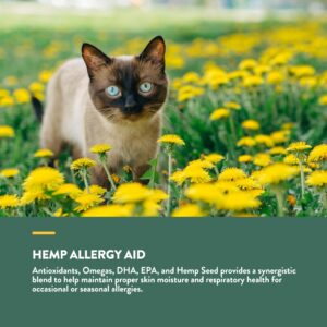 NaturVet Hemp Allergy Aid Plus Hemp Seed Soft Chews for Cats, 60 ct, Made in The USA