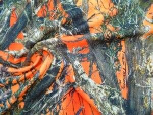 printed bullet liverpool textured true timber orange blaze mc2 camouflage fabric u10