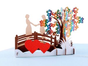 igifts and cards awesome lesbian couple true love 3d pop up greeting card - wedding, marriage, engagement, anniversary, half-fold, pride, lovers, women, brides, wives, lgbt, romantic, rainbow