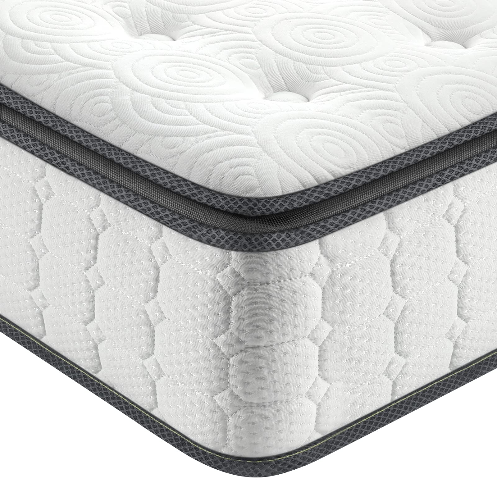 Vesgantti Twin Mattress, 10 Inch Hybrid Twin Size Mattress in a Box, Single Bed Pillow Top Mattress, Foam and Pocket Coils Innerspring Mattresses, Pressure Relief, Medium Firm Feel