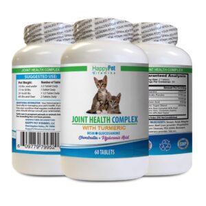 HAPPY PET VITAMINS LLC Joint Care Cats - Joint Health Complex with Turmeric - MSM GLUCOSAMINE - Hip and Joint Care - cat Liver Support Food - 1 Bottle (60 Treats)