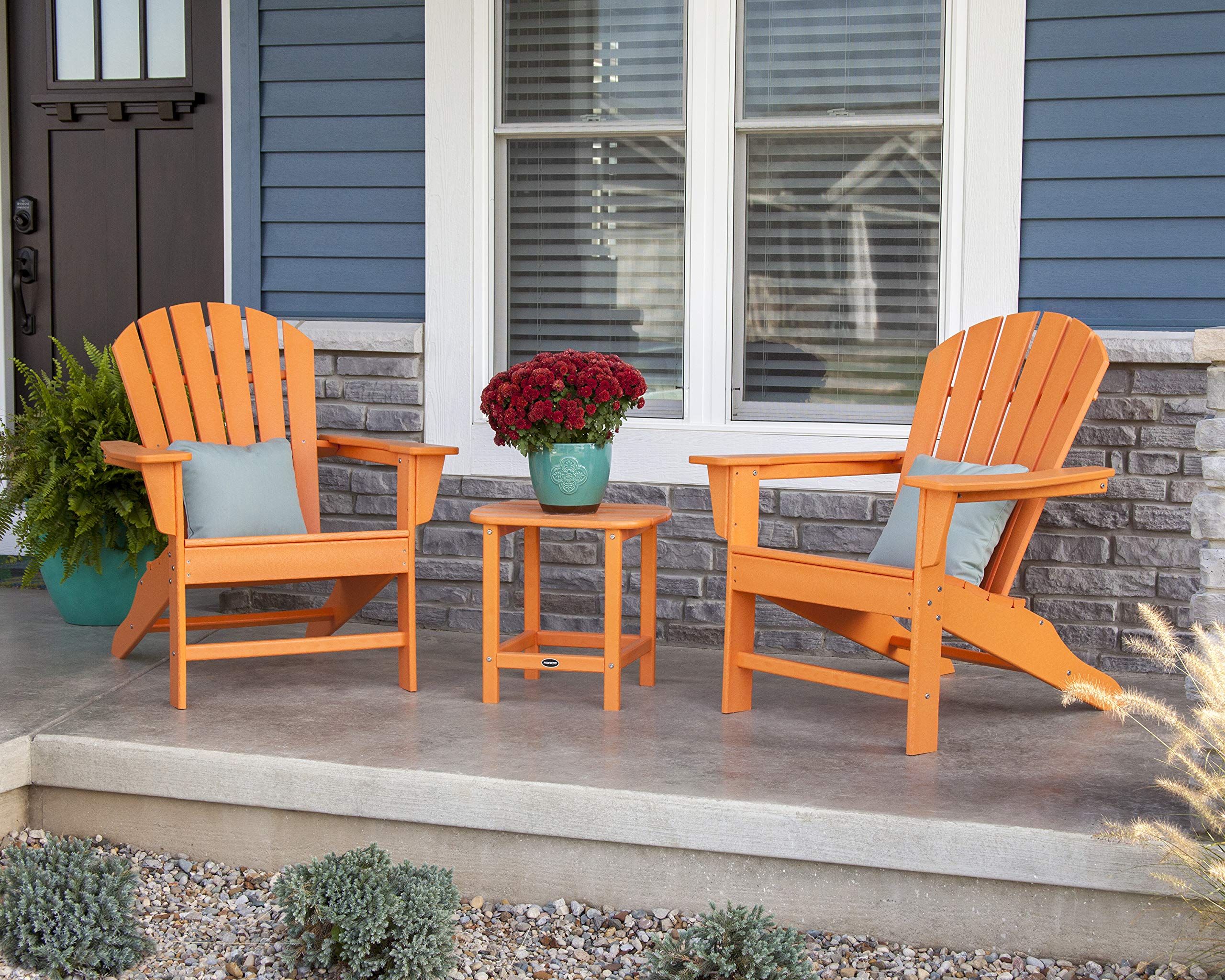 POLYWOOD South Beach 3-Piece Adirondack Chair Set with Side Table