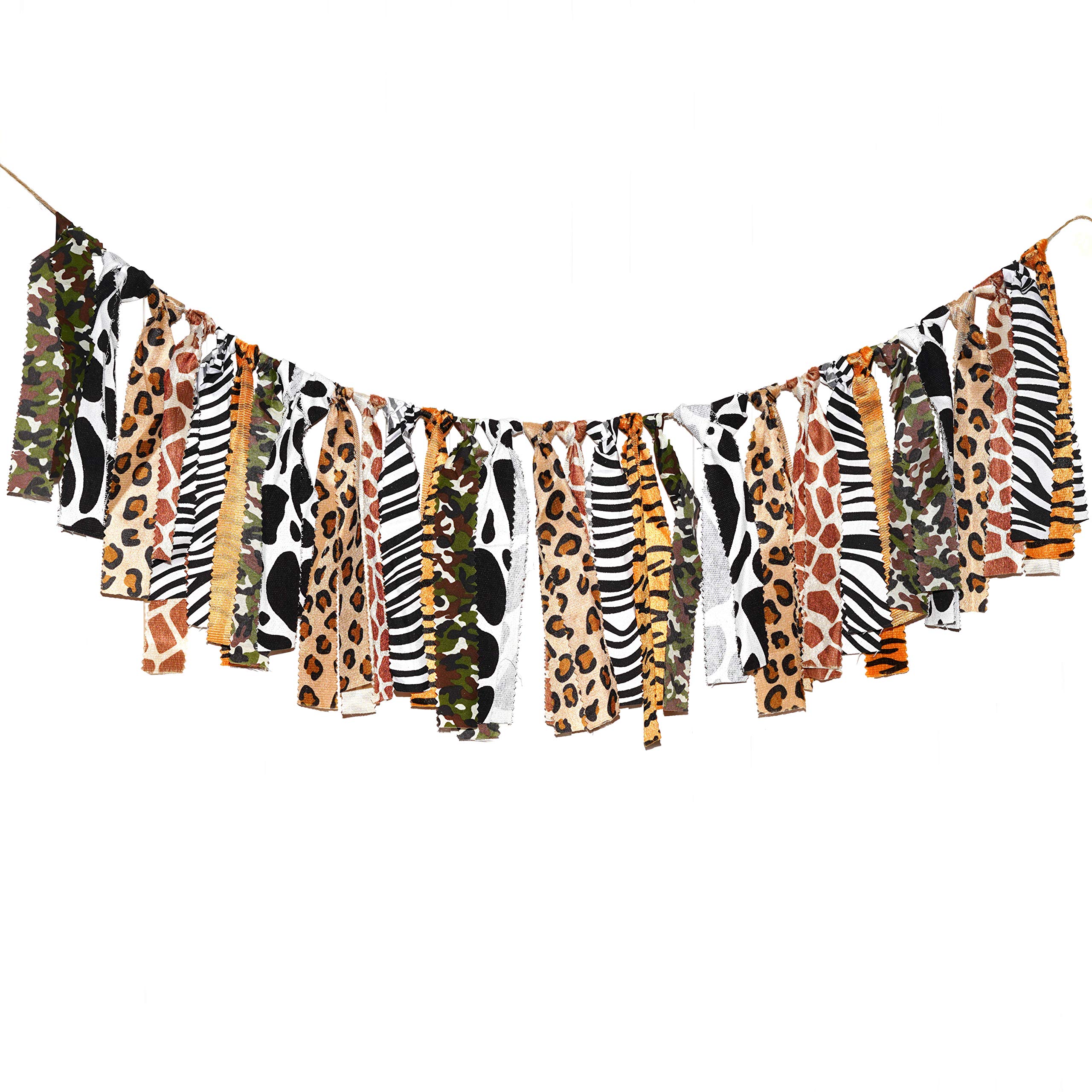 Jungle Safari High-Chair Banner Party Supplies - African Zoo Animal Wild One Birthday Baby Shower Party Banners Supplies Photo Booth Backdrop Props Decorations