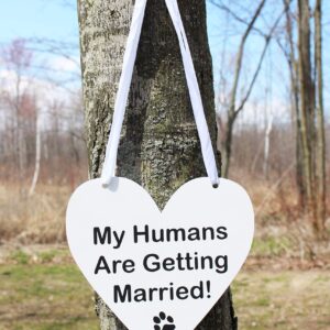 Pulse Brands Engagement Photo Prop Sign - My Humans are Getting Married - Engagement Gifts - Bride to Be - Engaged - Engagement Gifts for Couples (White)