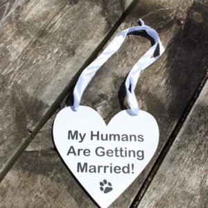 Pulse Brands Engagement Photo Prop Sign - My Humans are Getting Married - Engagement Gifts - Bride to Be - Engaged - Engagement Gifts for Couples (White)