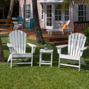 POLYWOOD South Beach 3-Piece Adirondack Chair Set with Side Table