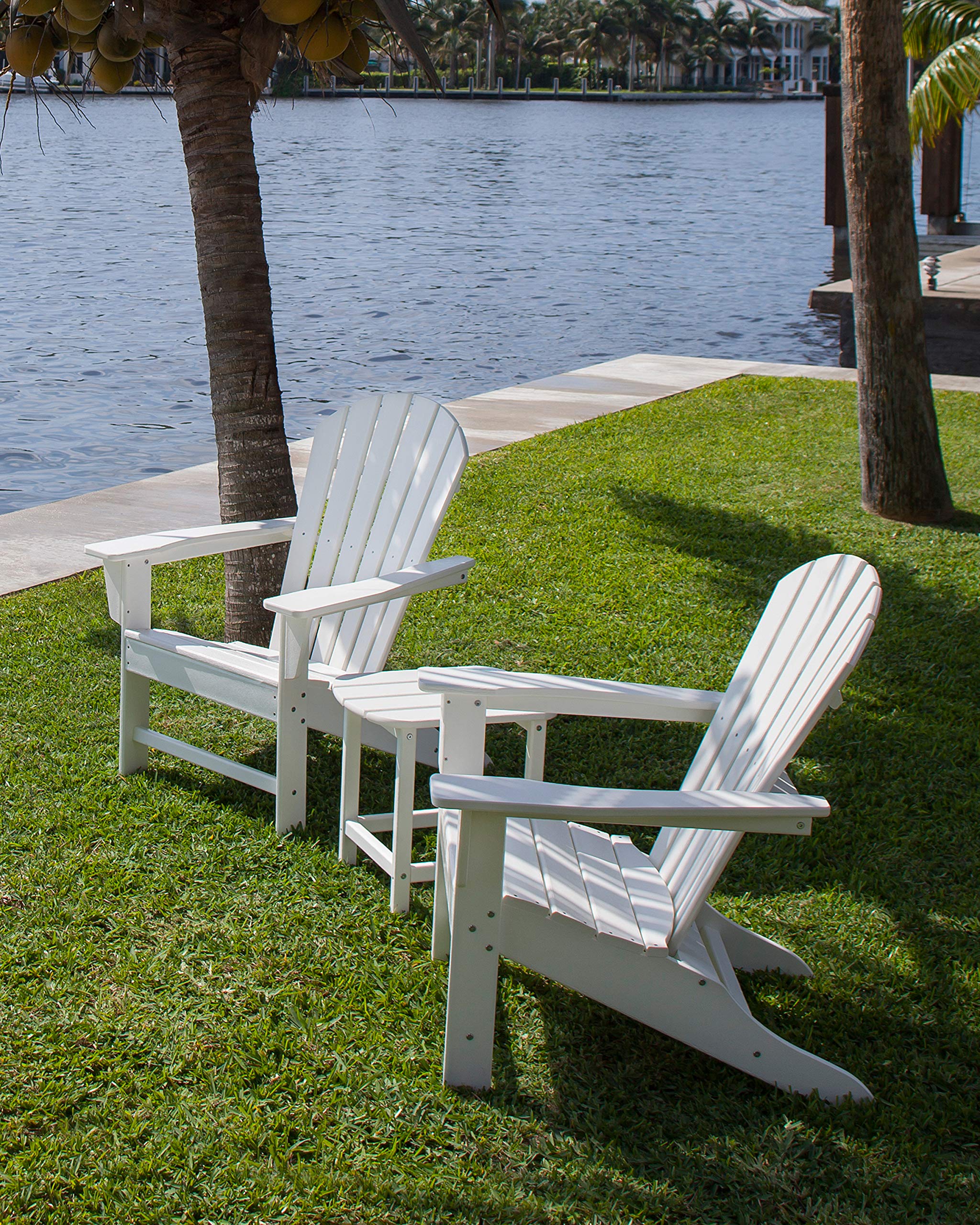 POLYWOOD South Beach 3-Piece Adirondack Chair Set with Side Table