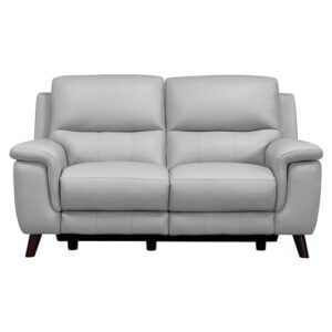 armen living lizette modern power reclining loveseat in dove grey leather