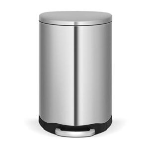 Birsppy Innovaze 10.6 Gal./40 Liter Stainless Steel Semi-Round Step-on Trash Can for Kitchen