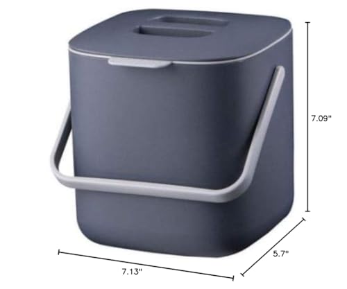 Litem Food Waste Basket Bin W/Handle 2.6L (Dark Gray)