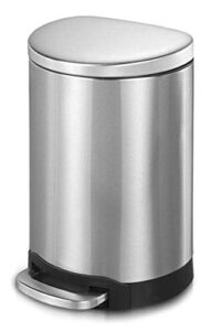 birsppy innovaze 10.6 gal./40 liter stainless steel semi-round step-on trash can for kitchen