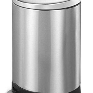 Birsppy Innovaze 10.6 Gal./40 Liter Stainless Steel Semi-Round Step-on Trash Can for Kitchen