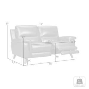 Armen Living Lizette Modern Power Reclining Loveseat in Dove Grey Leather