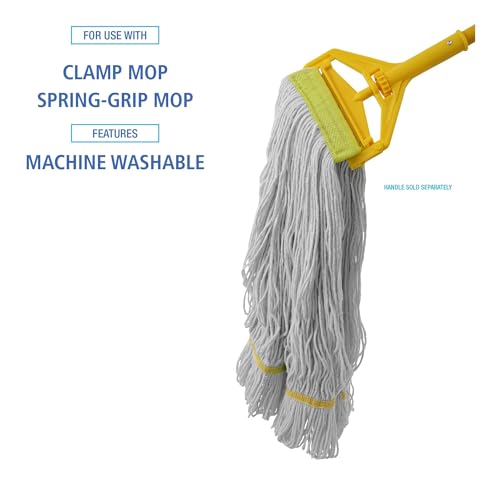 Boardwalk BWK501WH 5 in. Headband Cotton/Synthetic Super Loop Wet Mop Head - Small, White (12/Carton)