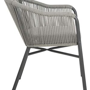 SAFAVIEH Outdoor Collection Nicolo Grey Rope Chair (Set of 2)