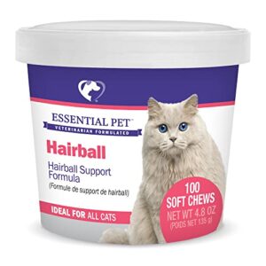 essential pet hairball support soft chews for cats