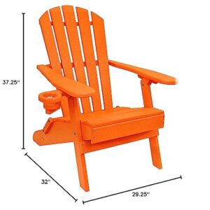 ECCB Outdoor Outer Banks Value Line Poly Lumber Adirondack Chair (Bright Orange)