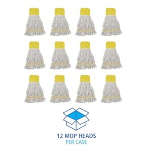 Boardwalk BWK501WH 5 in. Headband Cotton/Synthetic Super Loop Wet Mop Head - Small, White (12/Carton)