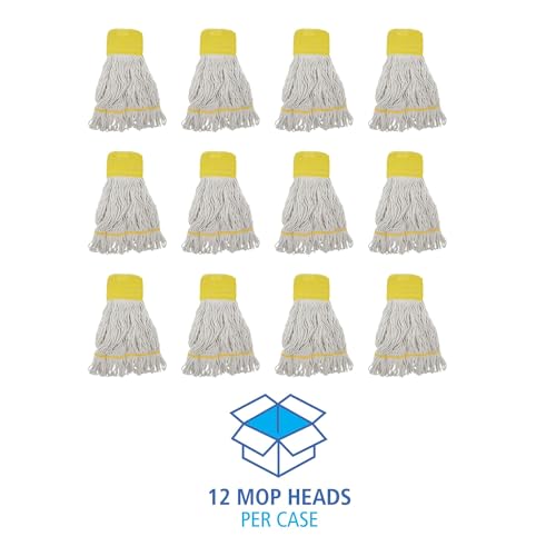 Boardwalk BWK501WH 5 in. Headband Cotton/Synthetic Super Loop Wet Mop Head - Small, White (12/Carton)