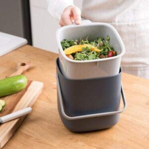 Litem Food Waste Basket Bin W/Handle 2.6L (Dark Gray)