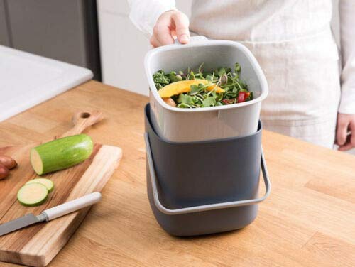 Litem Food Waste Basket Bin W/Handle 2.6L (Dark Gray)