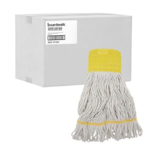 Boardwalk BWK501WH 5 in. Headband Cotton/Synthetic Super Loop Wet Mop Head - Small, White (12/Carton)