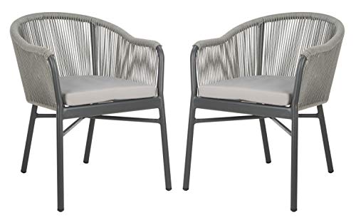 SAFAVIEH Outdoor Collection Nicolo Grey Rope Chair (Set of 2)