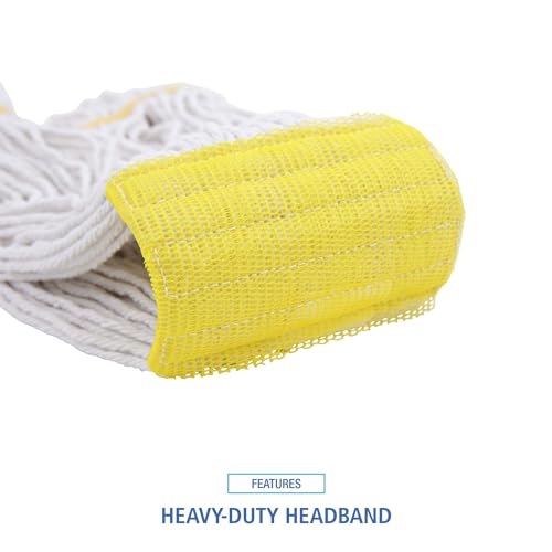 Boardwalk BWK501WH 5 in. Headband Cotton/Synthetic Super Loop Wet Mop Head - Small, White (12/Carton)