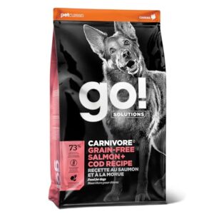 go! solutions carnivore grain free dog food, 3.5 lb – salmon + cod recipe – protein rich dry dog food – complete + balanced nutrition for all life stages