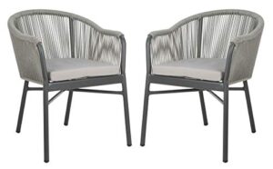 safavieh outdoor collection nicolo grey rope chair (set of 2)