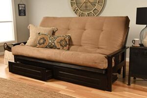 kodiak furniture monterey frame with suede fabric mattress in tan/espresso