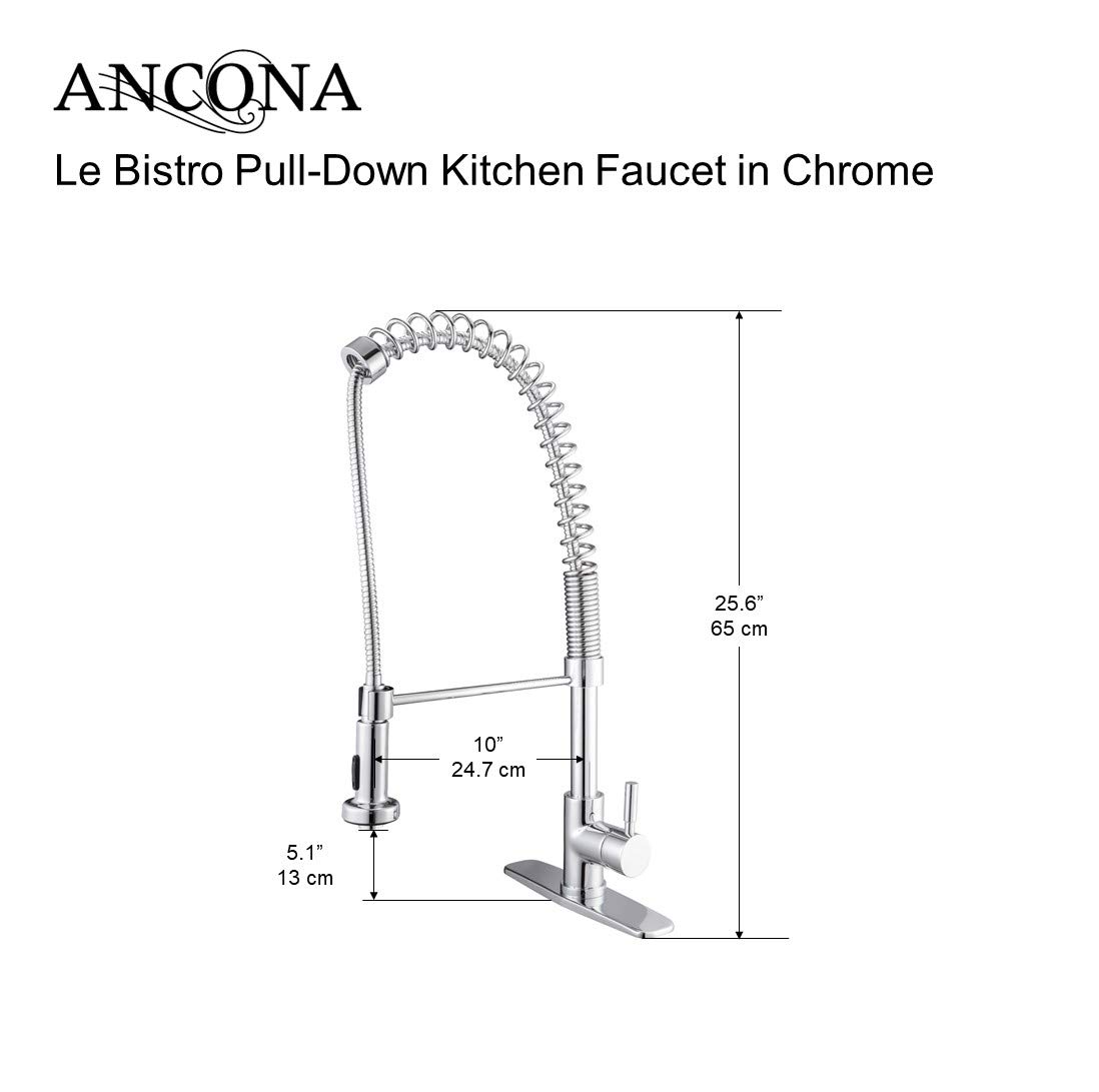 Ancona Le Bistro Pull-down Kitchen Faucet in Polished Chrome