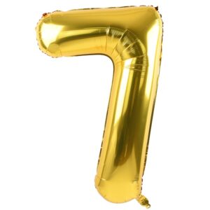 toniful 40 inch gold large numbers balloon 0-9(zero-nine) birthday party decorations,foil mylar big number balloon digital 7 for birthday party,wedding, baby shower engagement photo shoot, anniversary