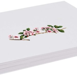 Pink Cherry Blossoms Place Cards, Set of 60, Pre-cut and Scored - Wedding, Party, Dinner, and Special Events - Made in the USA