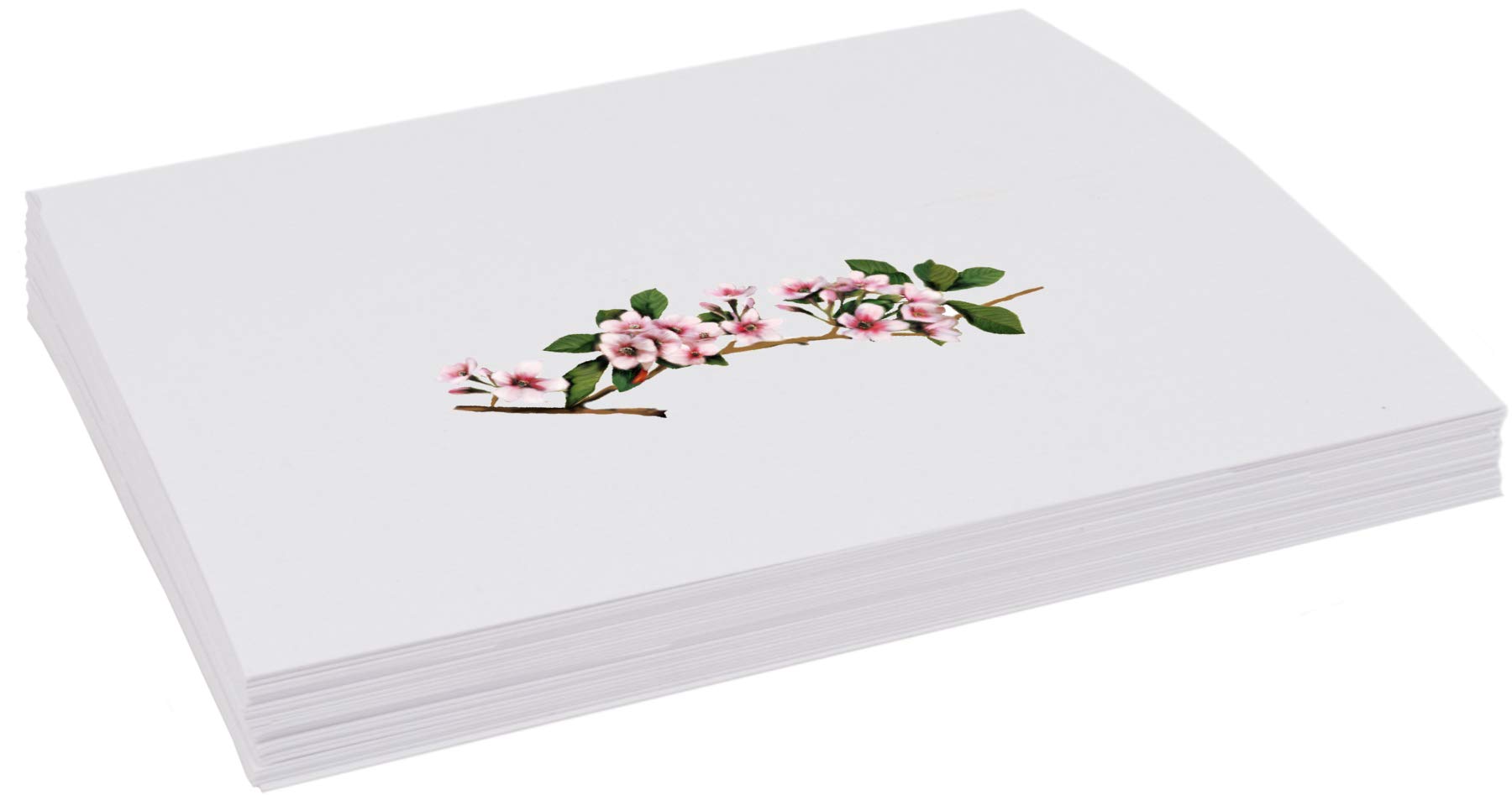 Pink Cherry Blossoms Place Cards, Set of 60, Pre-cut and Scored - Wedding, Party, Dinner, and Special Events - Made in the USA