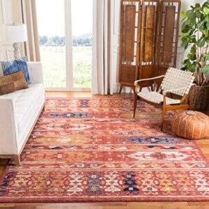 safavieh charleston collection area rug - 5'3" x 7'6", rust & ivory, boho distressed design, non-shedding & easy care, ideal for high traffic areas in living room, bedroom (chl421q)