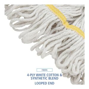 Boardwalk BWK501WH 5 in. Headband Cotton/Synthetic Super Loop Wet Mop Head - Small, White (12/Carton)