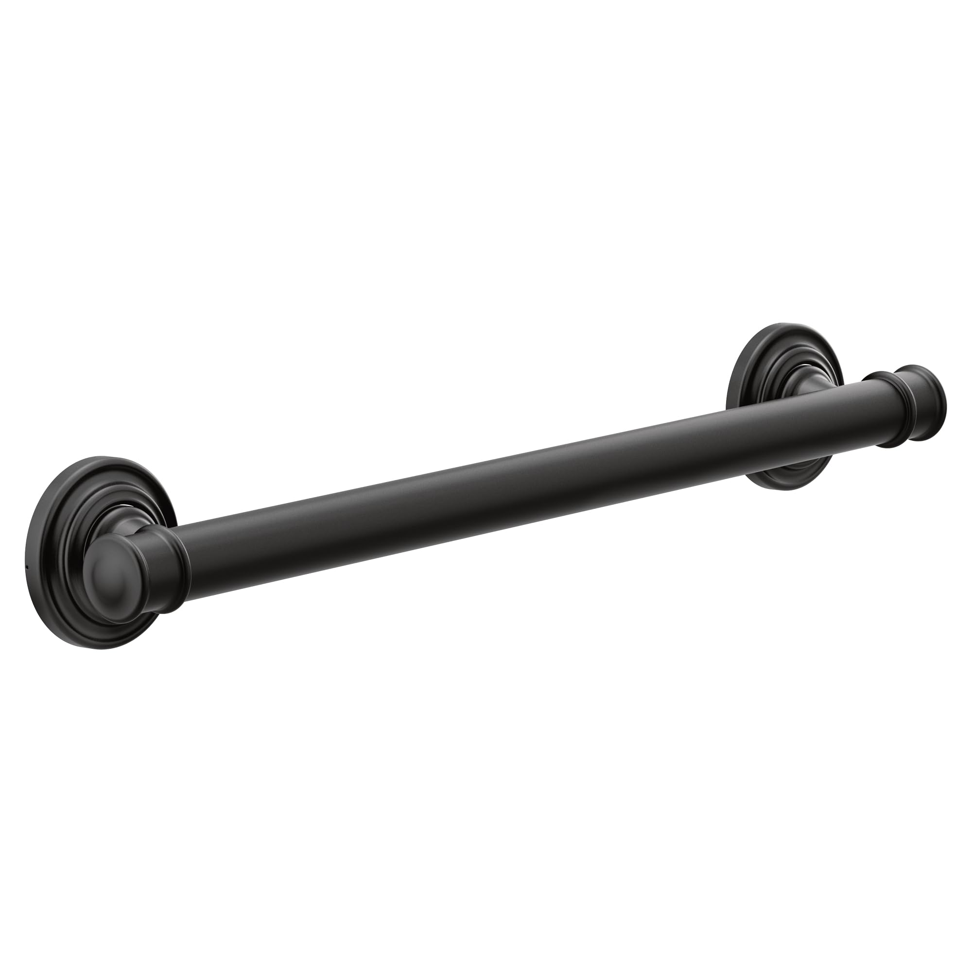 Moen Belfield Matte Black Bathroom Safety 18-Inch Stainless Steel Traditional Bathroom Grab Bar, YG6418BL