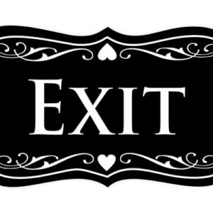 Designer EXIT Sign - Black - Large (1 Pack)