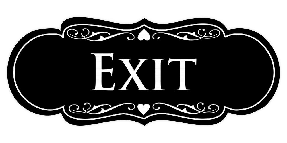 Designer EXIT Sign - Black - Large (1 Pack)