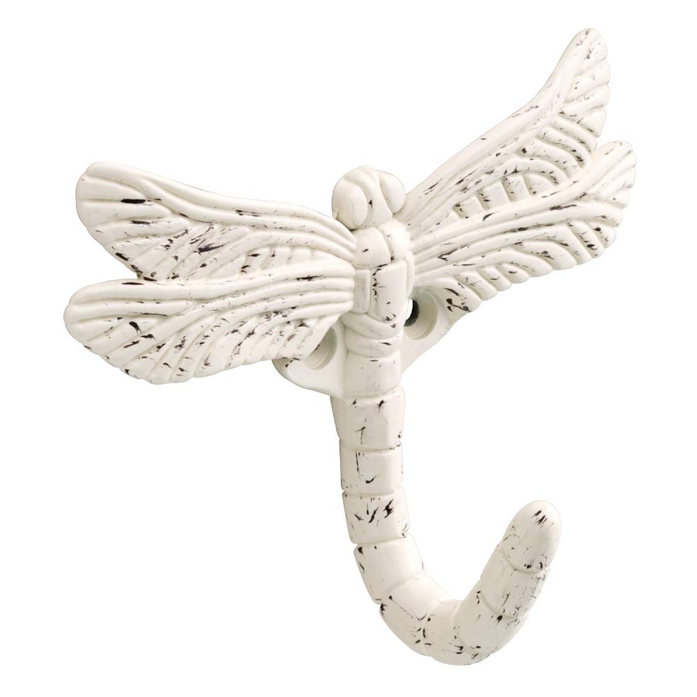 LIBERTY B10694C-254-U Dragonfly 3-1/3 in. Single Prong Hook, Vintage Antique White